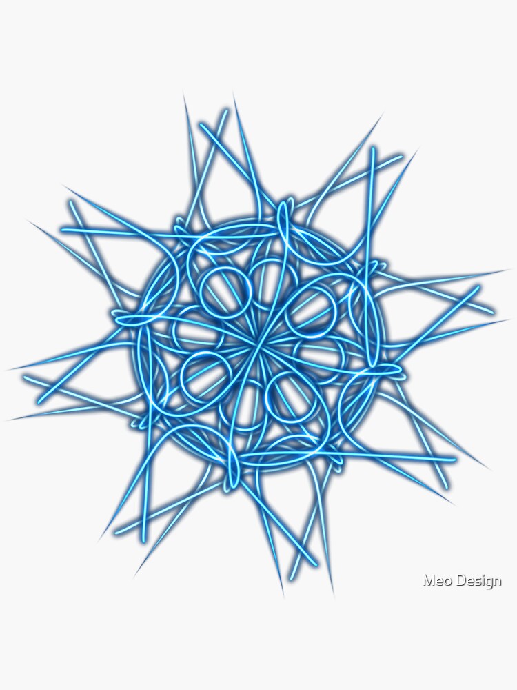 "Blue eight pointed star, abstract art" Sticker for Sale by RomeoAzahar ...