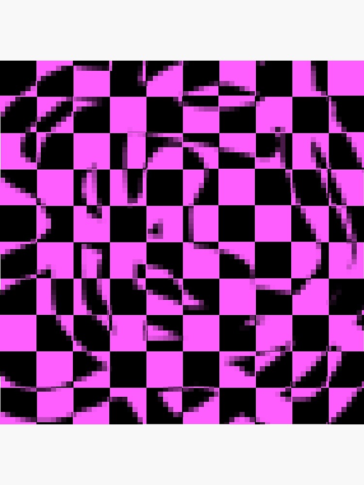 "Neon Pink Psychedelic Checkerboard Pixel Pattern" Poster for Sale by ...