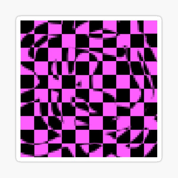 "Neon Pink Psychedelic Checkerboard Pixel Pattern" Sticker for Sale by ...
