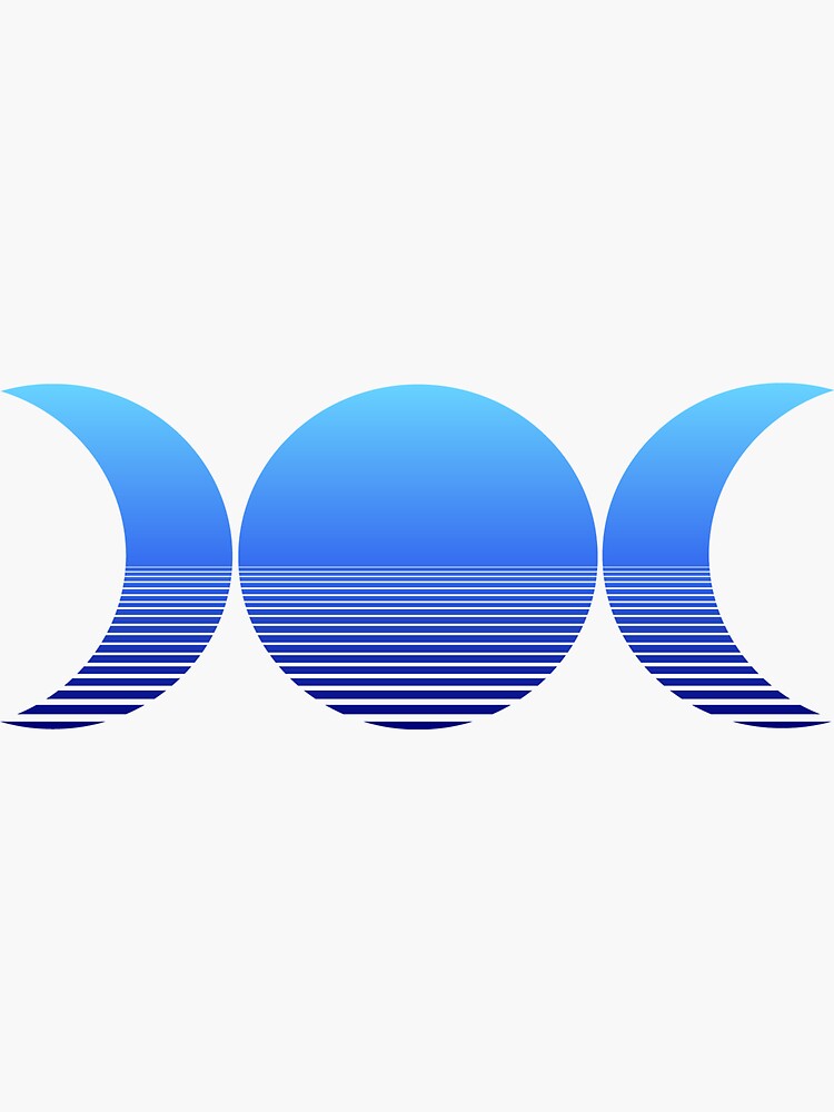 "Vaporwave Triple Moon - Night" Sticker for Sale by hotcheeto89 | Redbubble