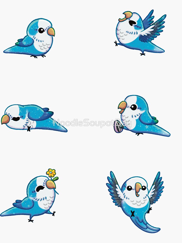 "Blue Quaker Parrot" Sticker for Sale by NoodleSoupotDay | Redbubble
