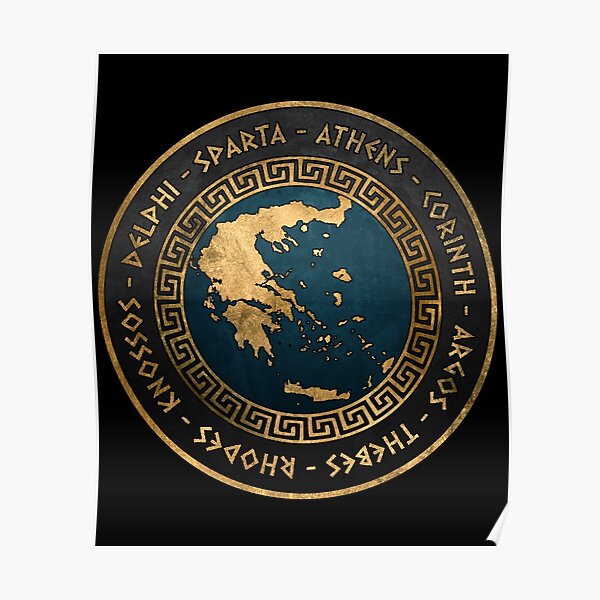 "Ancient Greek City-States - Polis of Greece - Ancient Hellas" Poster ...