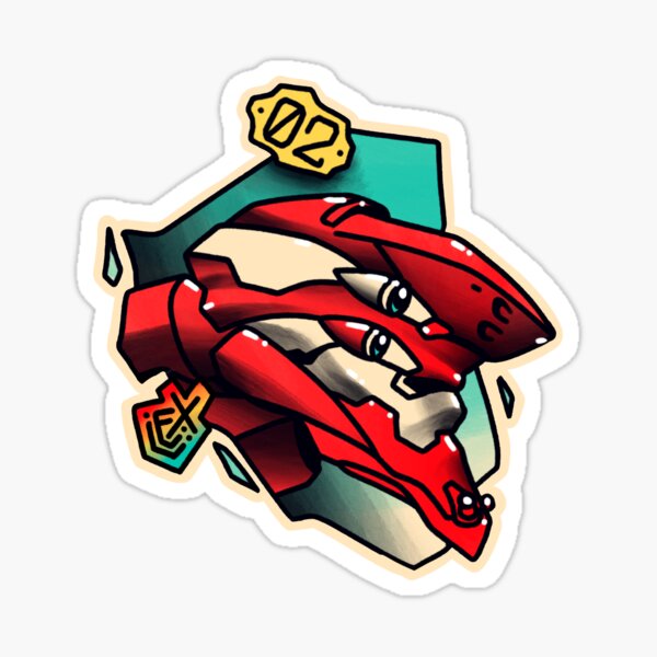 "ZERO TWO | Eva Unit 02 | Modern traditional tattoo style" Sticker for ...