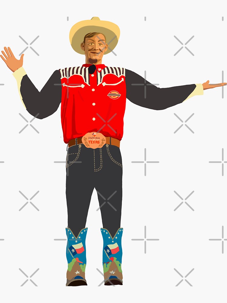 "Texas state fair big Tex " Sticker for Sale by palmwooddesigns | Redbubble
