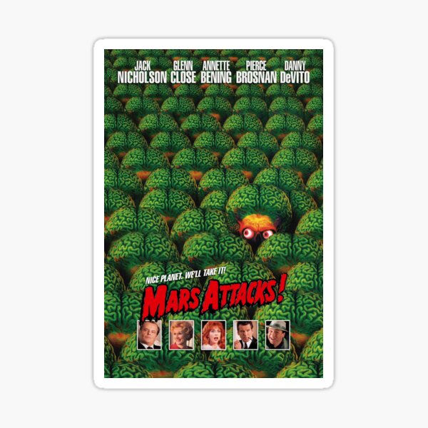 "Mars Attacks!" Sticker for Sale by movie-poster | Redbubble