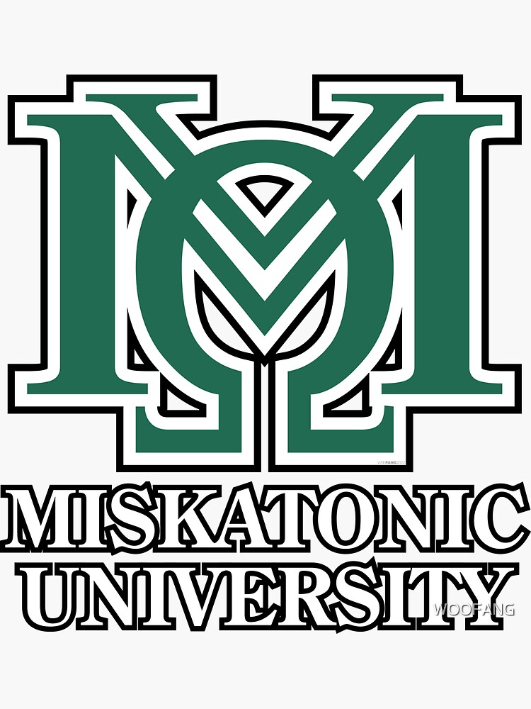 "MISKATONIC UNIVERSITY MONOGRAM ART" Sticker for Sale by WOOFANG ...