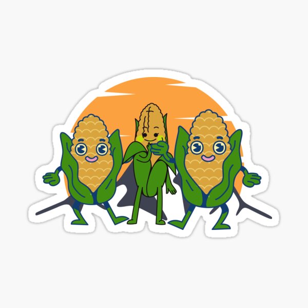 "CUTE RETRO CORN ON THE COB" Sticker for Sale by Aszietdesigns | Redbubble