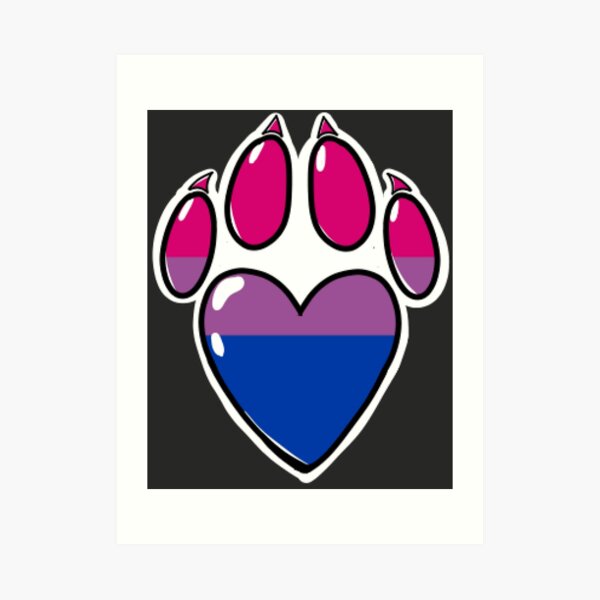 "Bisexual Pride Paw Print" Art Print for Sale by Weremoose | Redbubble