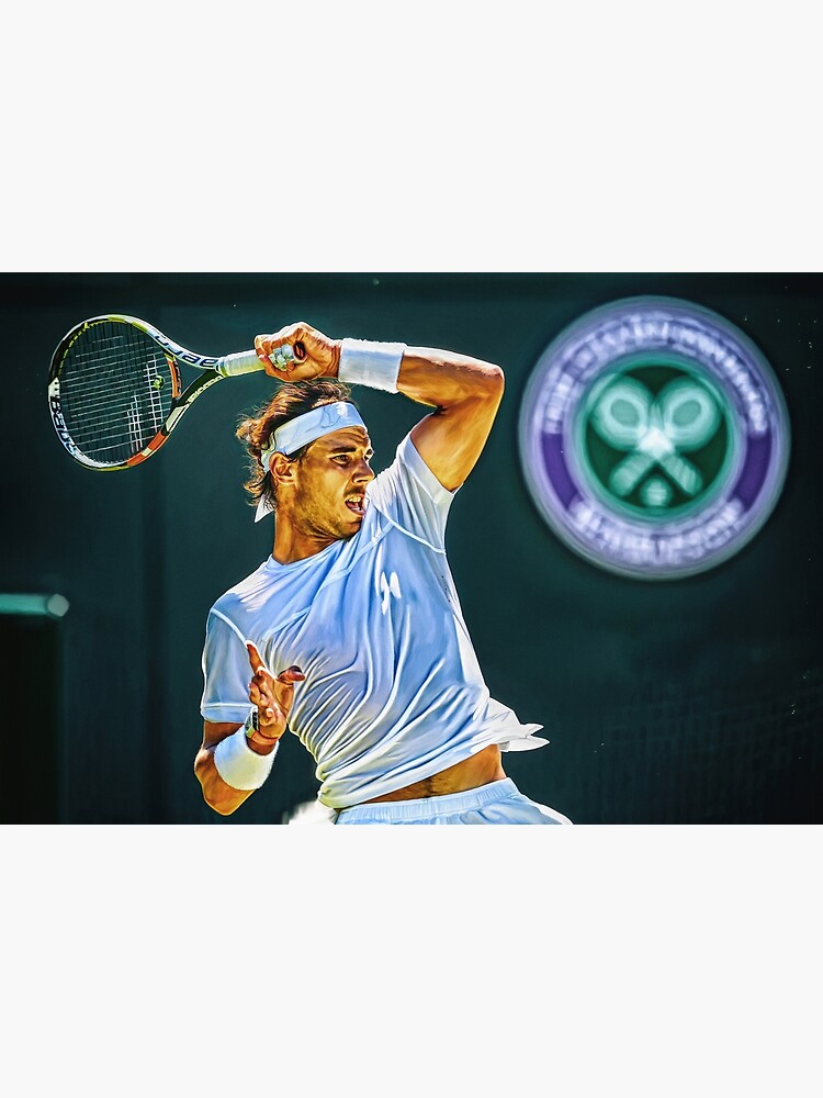 "Rafael Nadal plays classic forehand at Wimbledon 2015. Digital artwork ...