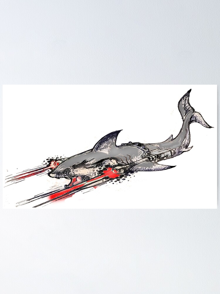 "Laser Shark - Sharks Happen" Poster for Sale by jaymz666 | Redbubble