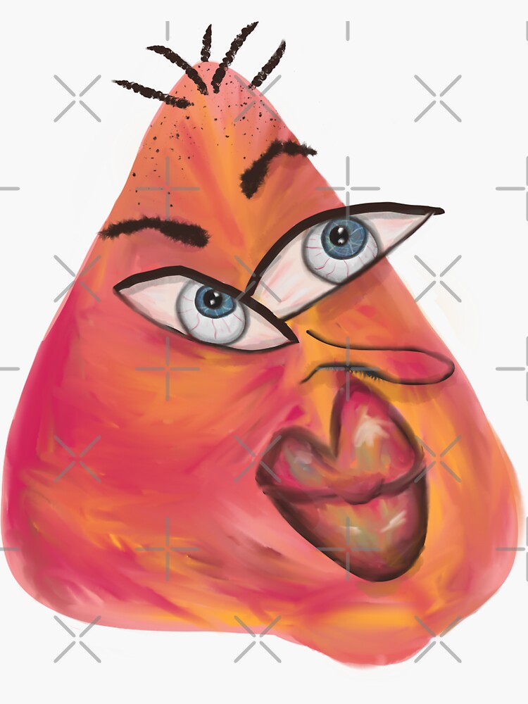 "Orange Abstract Blob Head" Sticker for Sale by YesArtStudios | Redbubble