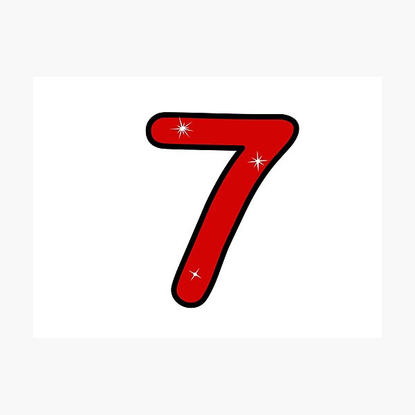 Lámina fotográfica «séptimo, siete, número siete, 7 años, número 7 ...