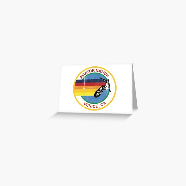 "Distressed AV Preppy Aesthetic Aviator Nation Sticker" Greeting Card ...