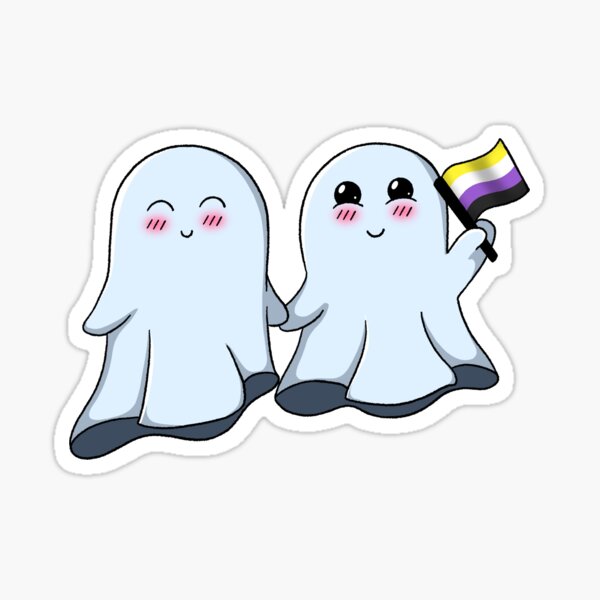 "nonbinary pride ghosts" Sticker for Sale by heyannite | Redbubble