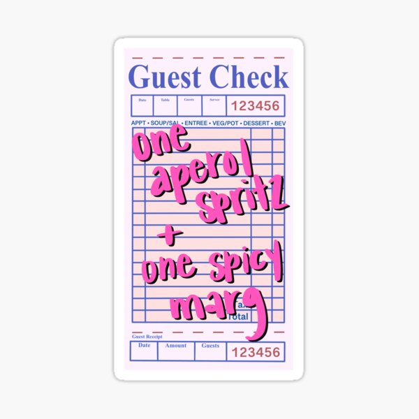 "APEROL SPRITZ AND A SPICY MARG" Sticker for Sale by michelleherbert ...