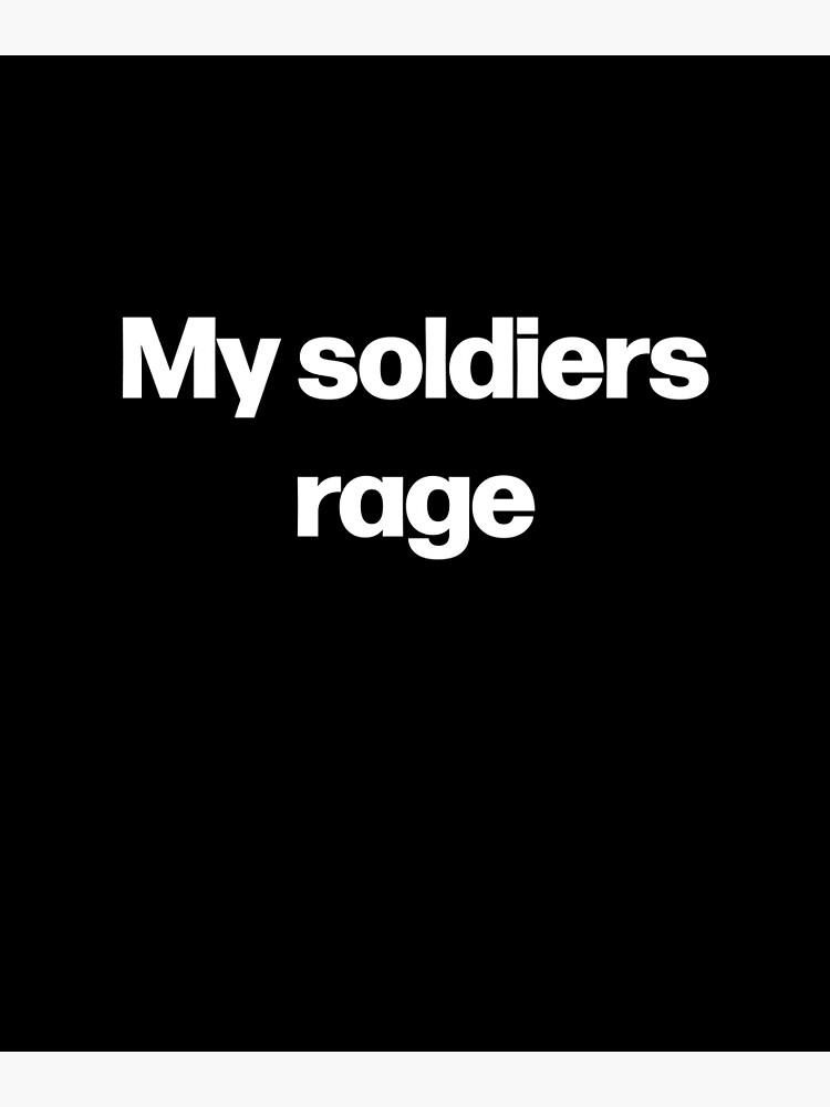 "my soldiers rage anime gym motivation quote " Poster for Sale by ...