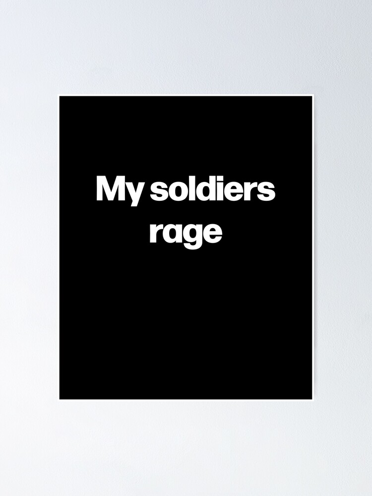 "my soldiers rage anime gym motivation quote " Poster for Sale by ...