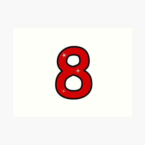 Lámina artística «octavo, ocho, número ocho, 8 años, número 8, número 8 ...