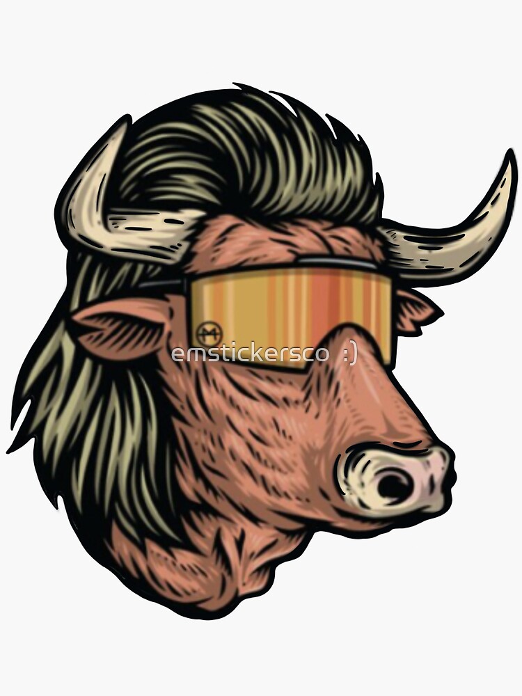 "Pit Viper Bull Mullet" Sticker for Sale by artsy-me-not | Redbubble