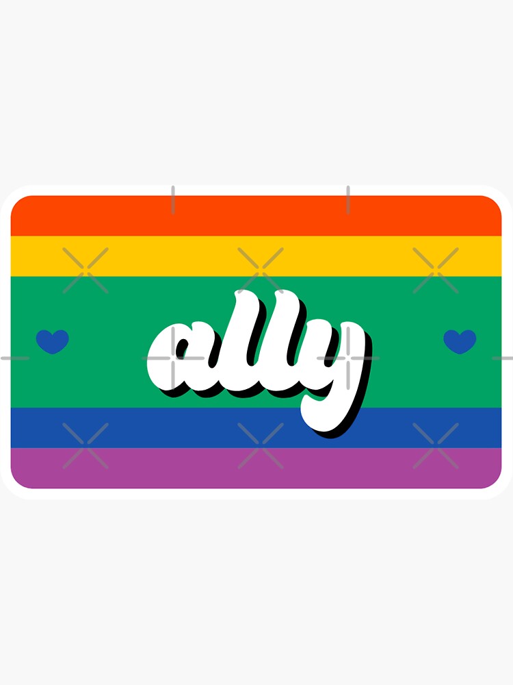 "LGBTQIA+ Pride Ally Name Tag" Sticker for Sale by socialbylindsay ...