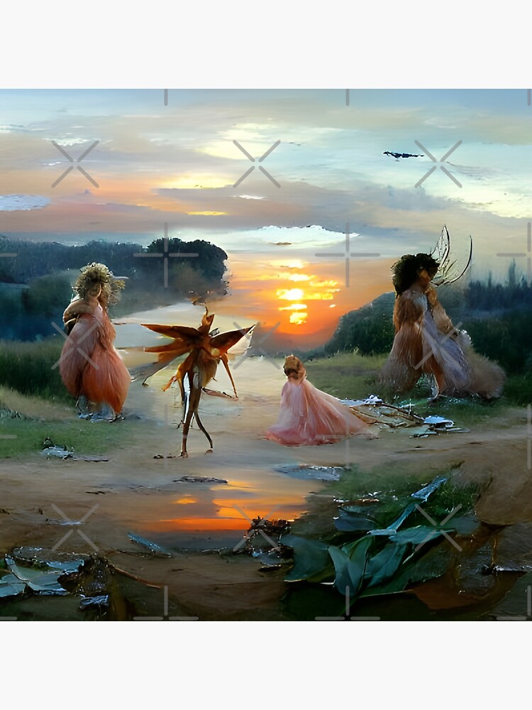 "Sunset Fairies" Sticker for Sale by Le-PapillonArt | Redbubble