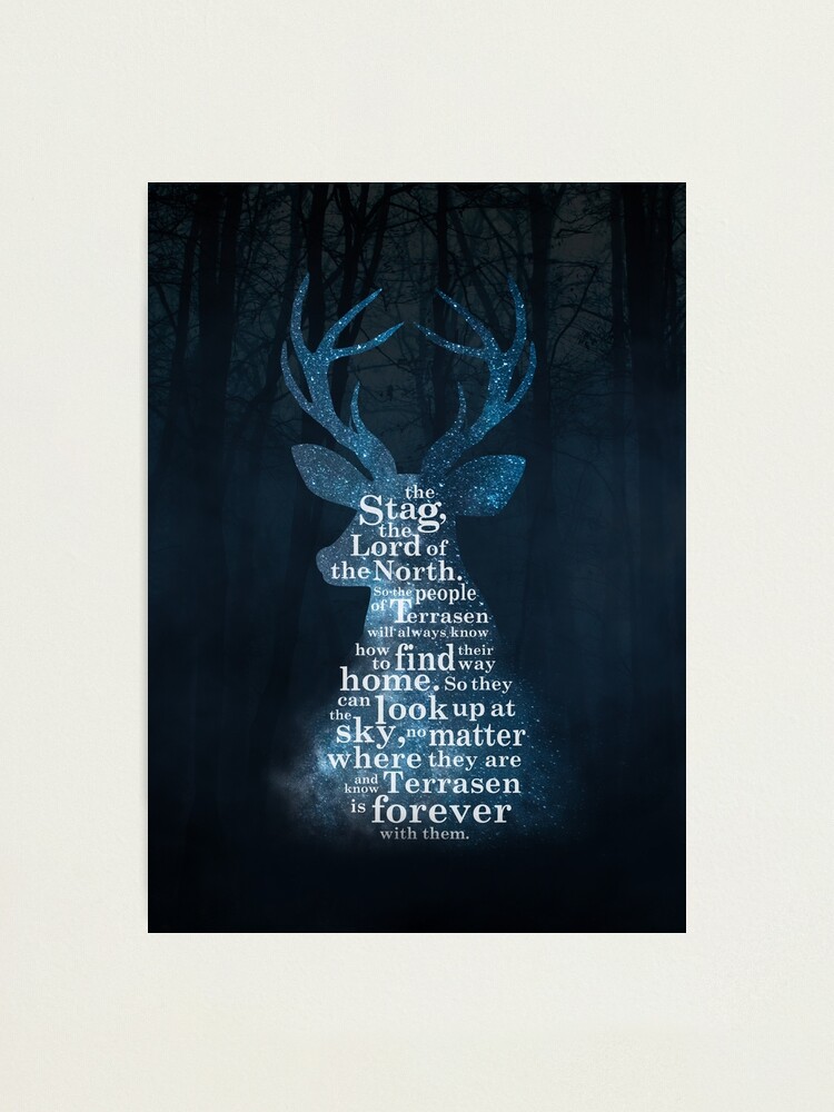 Throne Of Glass The Stag The Lord Of The North Photographic Print By Yairalynn Redbubble