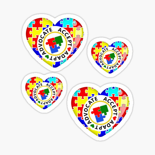 "Autism Awareness Accept Adapt Advocate Stickers Sticker" Sticker for ...