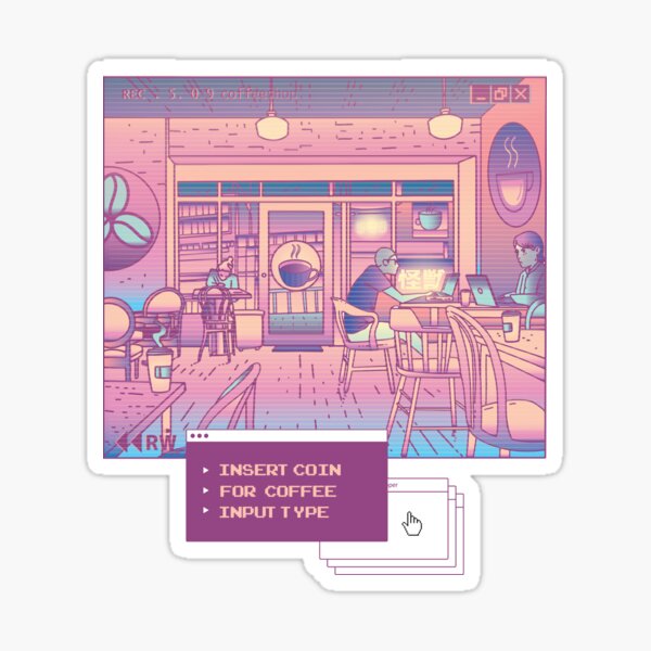 "Barista Coffee Shop Aesthetic Art" Sticker for Sale by MrEddie10 ...