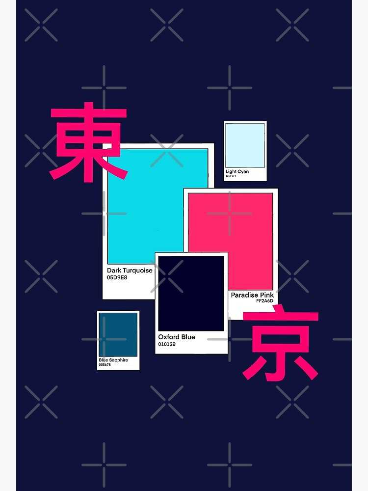 "Tokyo Neon Color Palette Swatches Collage " Poster for Sale by ...