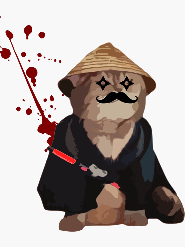 "Chat samouraï invaincu" Sticker for Sale by PalmaCasper6 | Redbubble