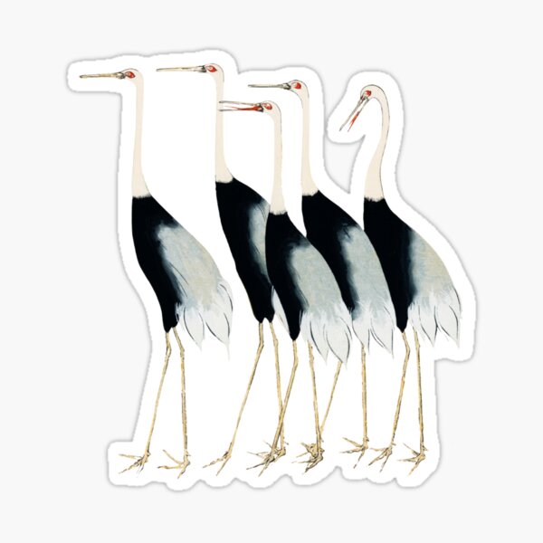"Traditional Japanese Red Crown Crane" Sticker for Sale by OLAIZA ...