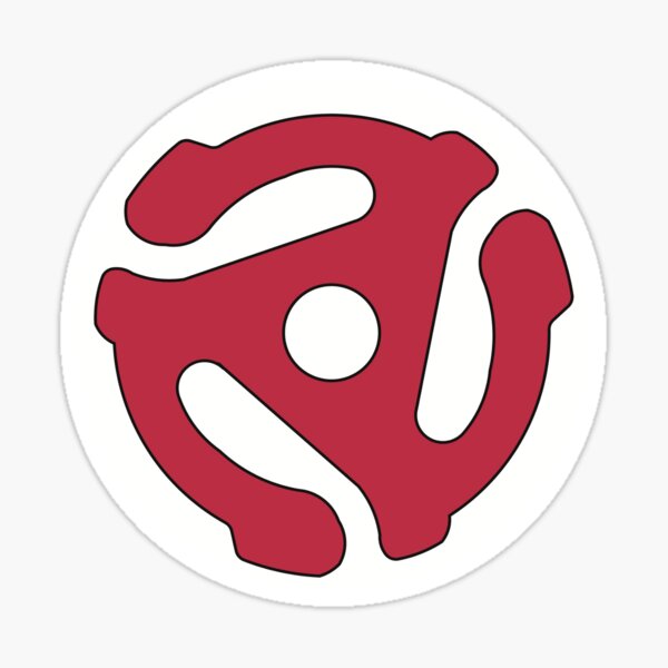 "45 Spindle (red)" Sticker for Sale by PurpleCowStudio | Redbubble