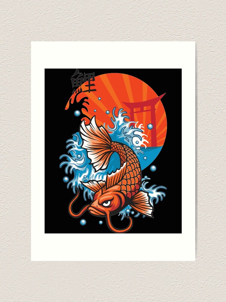 "Japan koi fish with kanji word " Art Print for Sale by AnimeXtreme ...