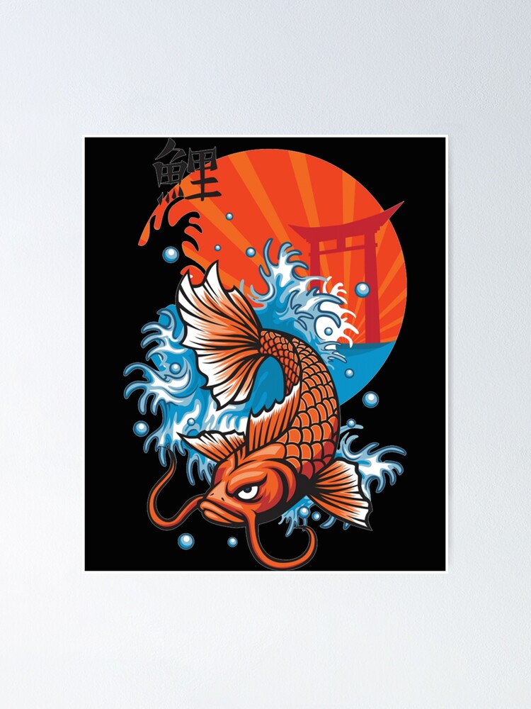 "Japan koi fish with kanji word " Poster for Sale by AnimeXtreme ...