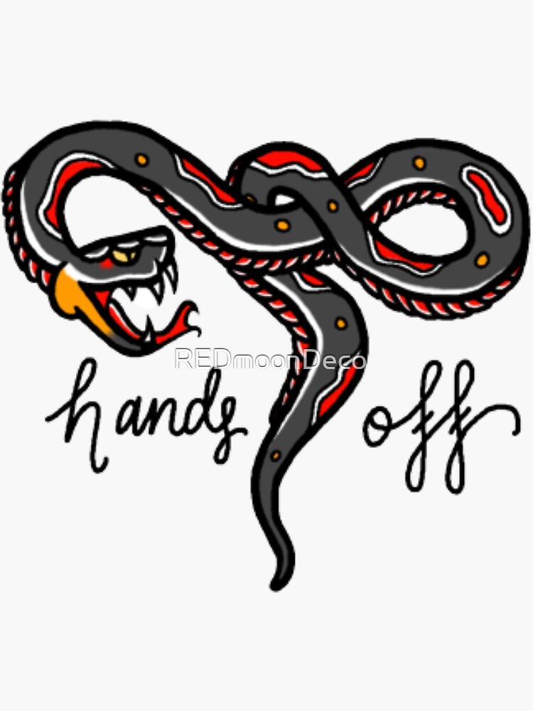 "hands off!" Sticker for Sale by REDmoonDeco | Redbubble