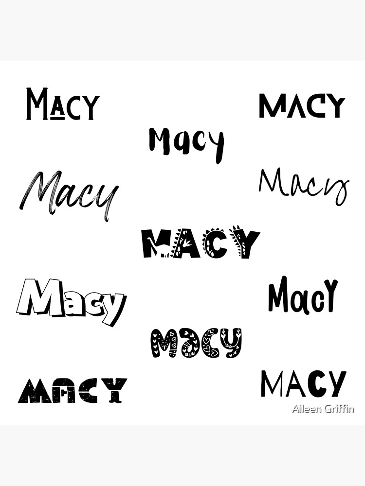 "Macy in 10 different fonts" Poster for Sale by magleen | Redbubble