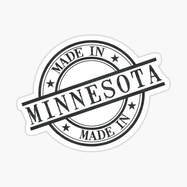 "Made In Minnesota Stamp Style Logo Symbol Black" Sticker for Sale by ...