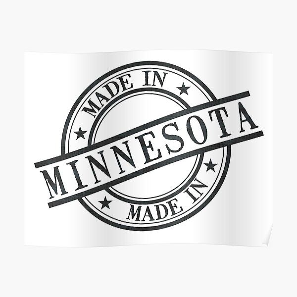 "Made In Minnesota Stamp Style Logo Symbol Black" Poster for Sale by ...