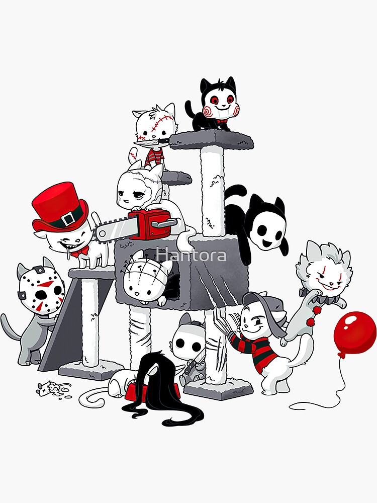 "Cat Horror Movie Characters Playground" Sticker for Sale by Hantora ...