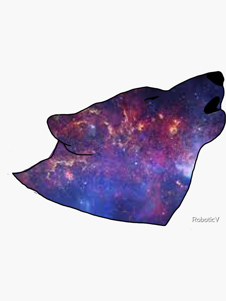"Howling Galaxy wolf!" Sticker for Sale by RoboticV | Redbubble