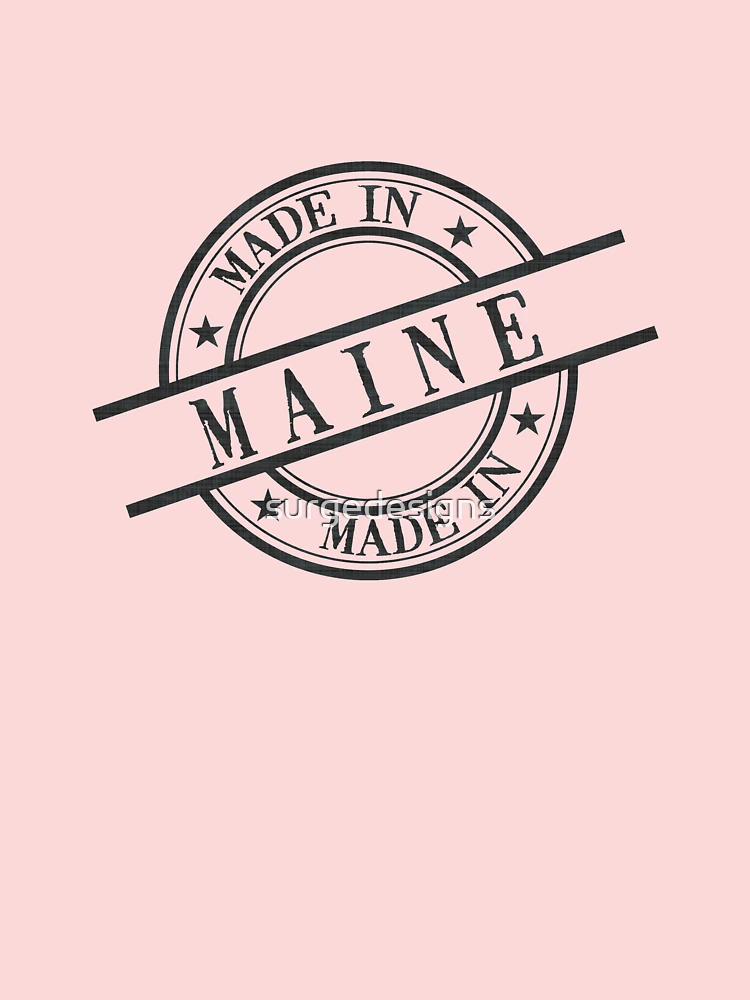 Made In Maine Logo Made In Maine Map State USA Quality Original Stamp