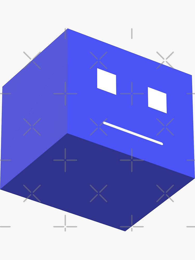 "Meh Cube Face " Sticker for Sale by AwesomeBeans | Redbubble