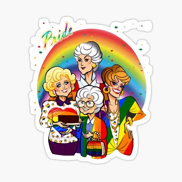 "The Golden Friend Girls LGBT Pride Rainbow Flag T-Shirt" Sticker for ...