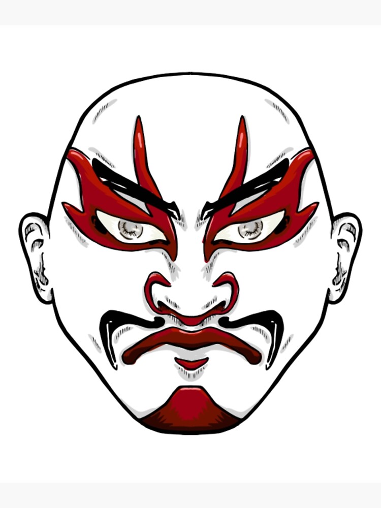 "Japanese Kabuki face" Poster for Sale by MotianMas | Redbubble