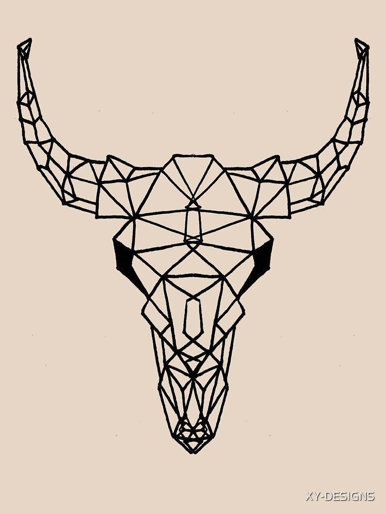 "Geometric Bull Skull" T-shirt for Sale by XY-DESIGNS | Redbubble ...