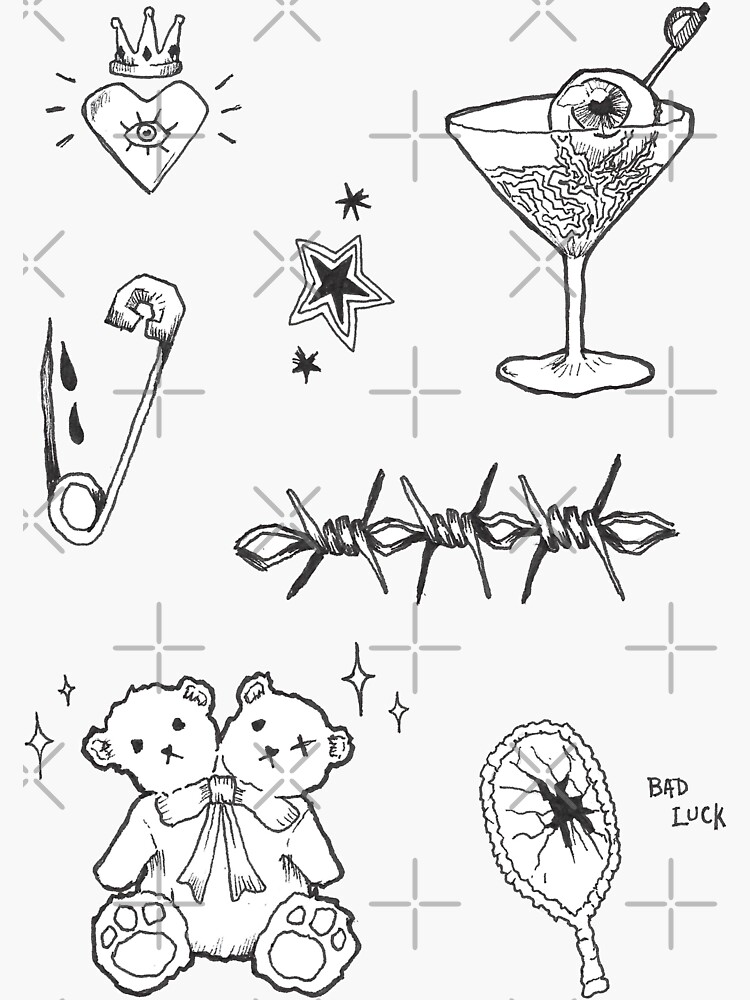 "tattoo style sticker pack" Sticker for Sale by samssketch | Redbubble
