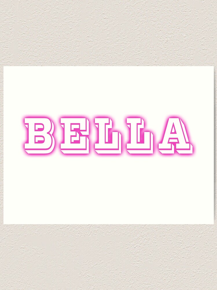 "Pet Names - Bella - Pink Letters - Vineta BT Font" Art Print for Sale ...