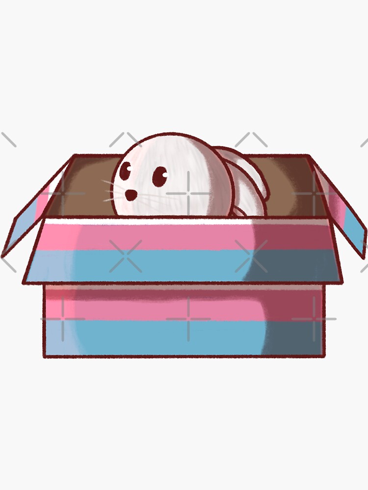 "Transgender Bunny in a Box" Sticker for Sale by Stupickeroonies ...