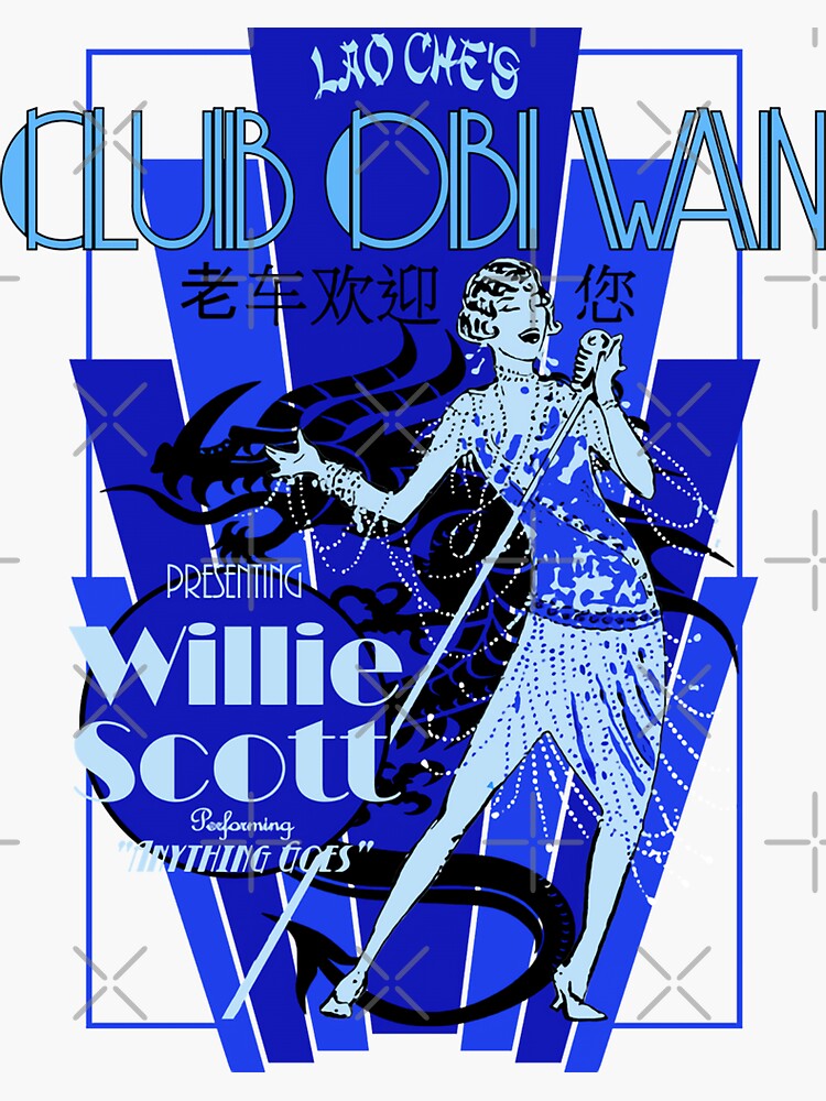 "Club Obi-Wan Willie Scott Version Women Men" Sticker for Sale by ...