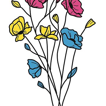 "subtle pan pride flowers" Sticker for Sale by sunfloras | Redbubble
